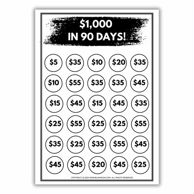 $1,000 In 90 Days Saving Challenge