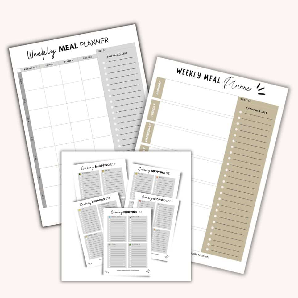 Weekly Meal Planner + Grocery List Bundle — Meal Planning Pack